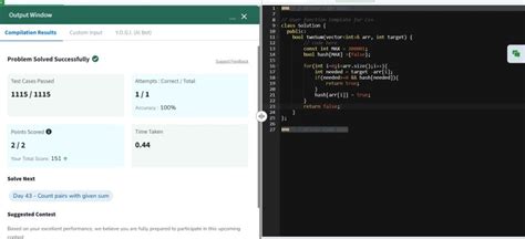 Gfg160dayschallenge Dsa Twosum Hashing Cpp Geeksforgeeks Ashish Rautela