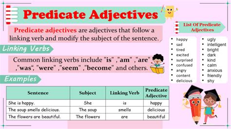 Understanding Predicate Adjectives Rules And Examples