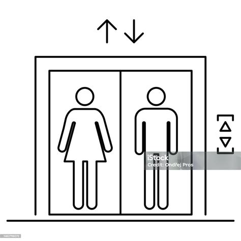 엘리베이터 리프트 아이콘 그래픽 디자인 입구 표지판 건물 출입구 기호 벡터 일러스트 레이 션 개념에 대한 스톡 벡터 아트 및 기타 이미지 Istock