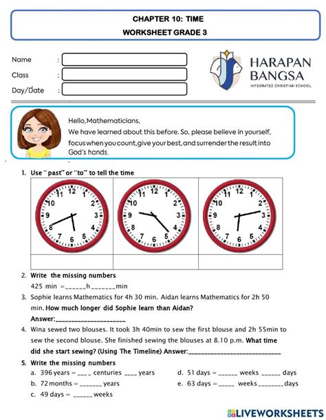 Time Worksheets Time Worksheets For Learning To Tell Time