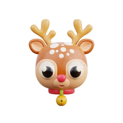 3d Cute Reindeer Merry Christmas And Happy New Year 3d Rendering Stock Illustration