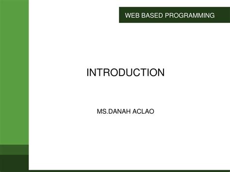 ppt introduction to web based programming powerpoint presentation