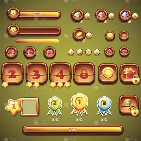 大量的助推器，进度条，框架，按钮素材 花瓣网