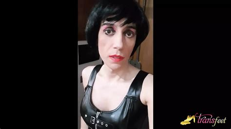 Super Horny Transvestite Helena Black Puts A Dildo In Her Ass And Licks