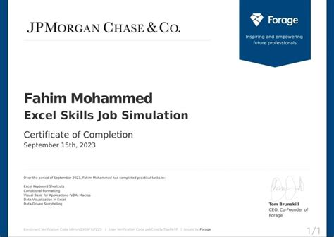 fahim mohamed on linkedin completed excelskills jpmorganchaseandco