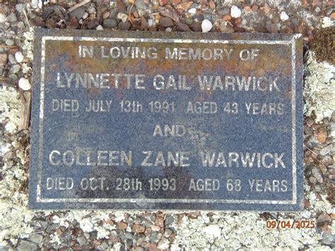 Lynette Gail Warwick Unknown 1991 Find A Grave Memorial