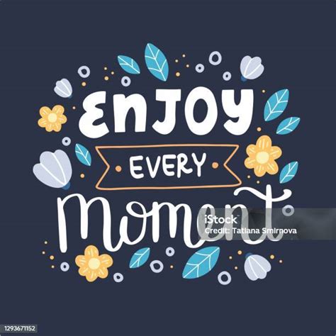 매 순간을 즐기십시오 손으로 그린 글자 벡터 일러스트레이션 즐거움에 대한 스톡 벡터 아트 및 기타 이미지 즐거움 인생대사 새로운 Istock
