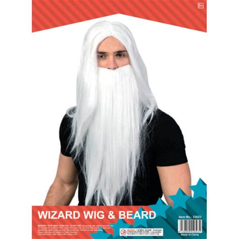 White Wizard Wig And Beard Set Cracker Jack Costumes Brisbane