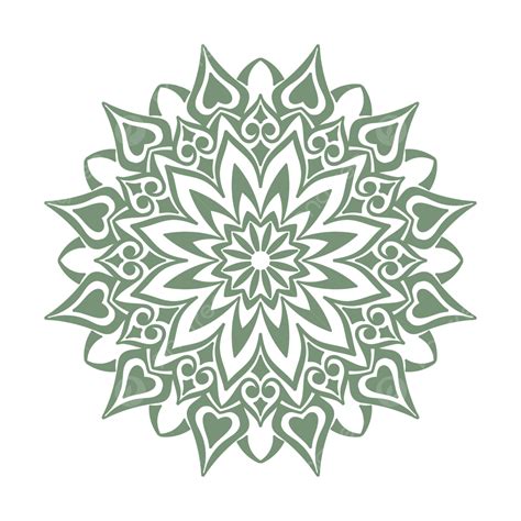 在透明背景上的綠色裝飾曼陀羅 亞洲人 模板 花的向量圖案素材免費下載，png，eps和ai素材下載 Pngtree