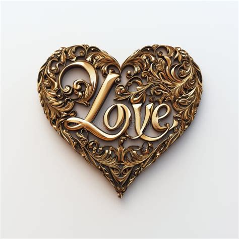 Elegant Ornate Heart Design Featuring Intricate Swirls And Classic