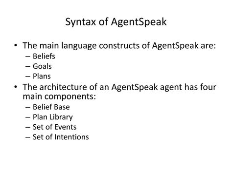 PPT Introduction To AgentSpeak And Jason For Programming Multi Agent