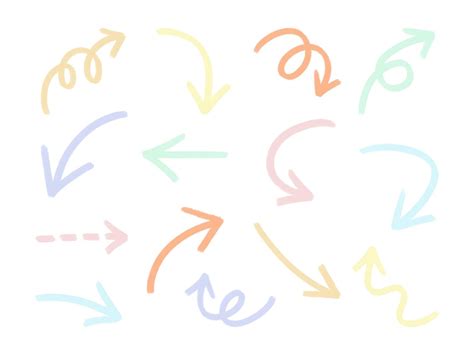 손으로 그린 화살표 세트 프리미엄 Psd 파일