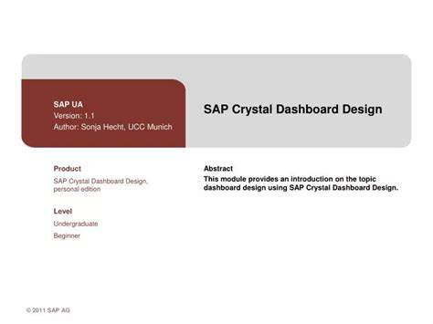 Ppt Sap Crystal Dashboard Design Powerpoint Presentation Free Download Id 1399898