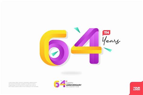 Numéro 64 Logo Icône Design 64e Anniversaire Logo Numéro Anniversaire