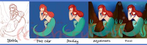 Princess Ariel [process Steps Patreon Intro] By Cherubgem On Deviantart