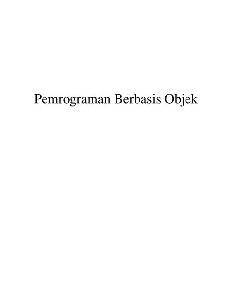 Pbo Materi Perograman Berbasis Objek Pemrograman Berbasis