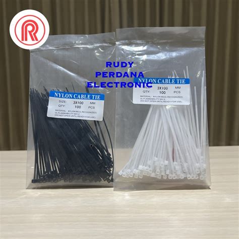 Jual Nylon Cable Tie Kabel Ties Nilon 3x100mm 3 X 100 Mm 10 Cm Putih
