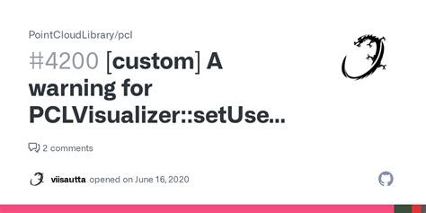 Custom A Warning For Pclvisualizersetusevbos Occurs In The Case Of