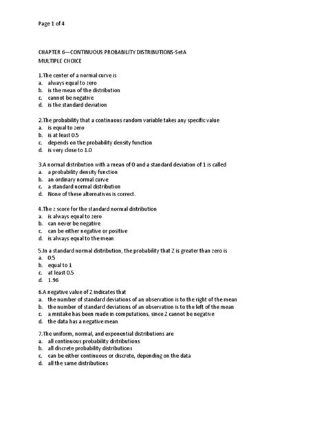 006.chapter6 Practice MC SetC and Answers | PDF | Probability Distribution | Normal Distribution