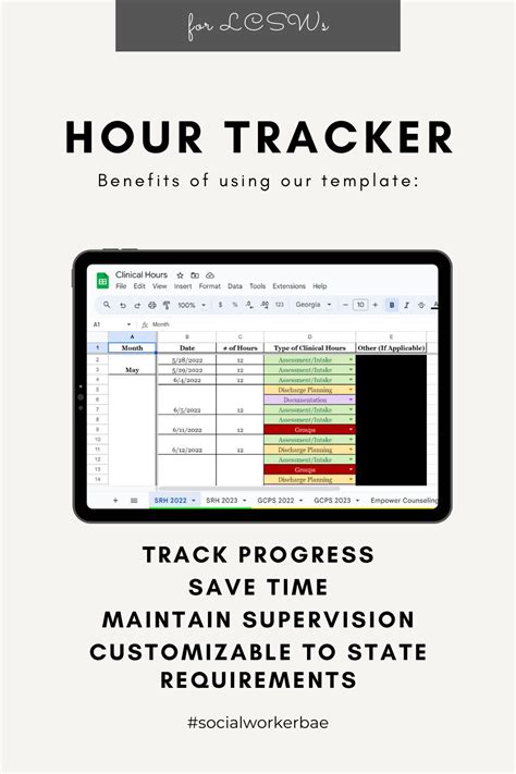 LCSW Clinical Hours Documentation Tool Etsy