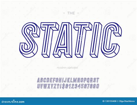 Vector 3d Bold Static Font Modern Typography Stock Vector
