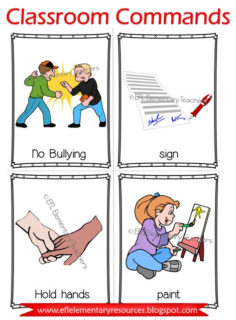 Classroom Commands Flashcards Classroom Commands Flashcards Classroom