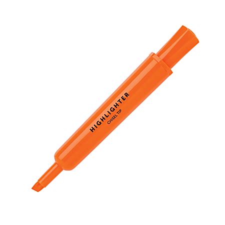 Office Depot Brand Chisel Tip Highlighter 100percent Recycled Plastic Barrel Fluorescent Orange