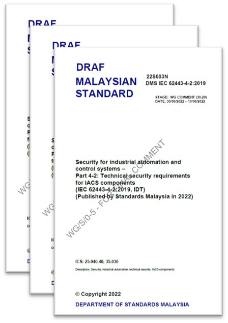 The Adoption Of Isa Iec 62443 As A Malaysian Standard