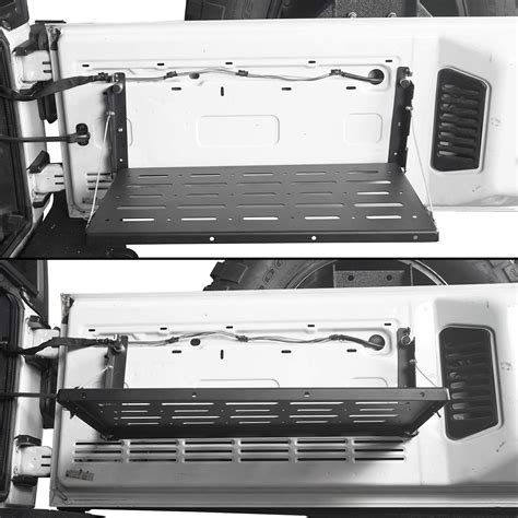 Hooke Road JK Wrangler Tailgate Table Metal Storage Rack Foldable Cargo