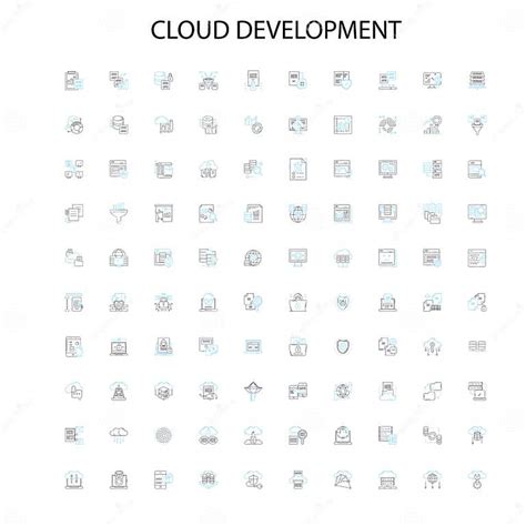 Cloud Development Icons Signs Outline Symbols Concept Linear