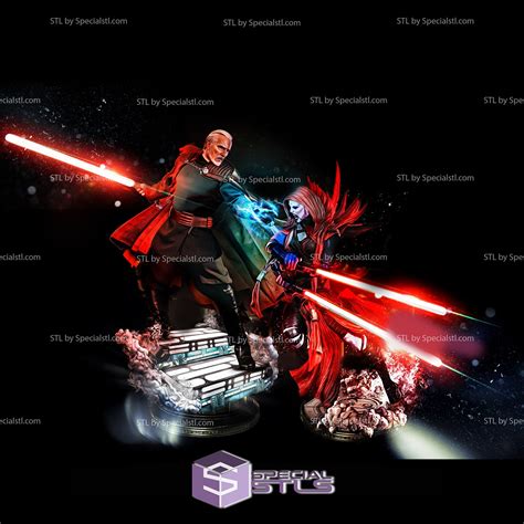 Count Dooku And Asajj Ventress Diorama Specialstl