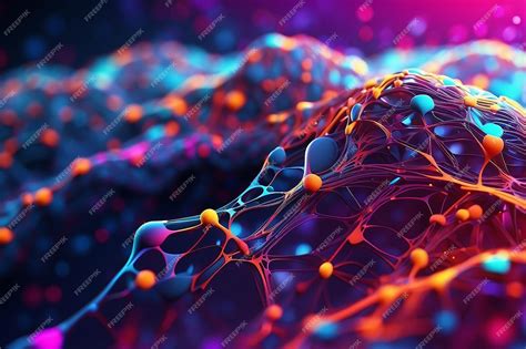 Abstract Neural Network 3d Illustration Big Data Concept Global