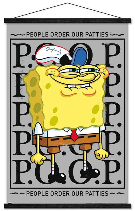 Nickelodeon Spongebob P O O P Wall Poster With Magnetic Frame 22