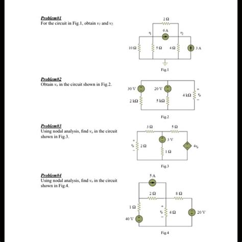 problem 1 for the circuit in fig 1 obtain v1 and v2 problem 2 obtain