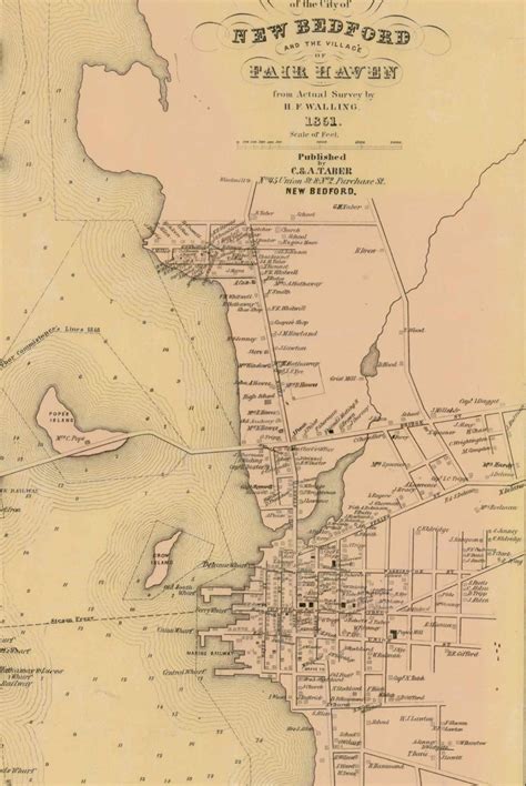 Bristol County Massachusetts 1852 Old Wall Map Reprint With Etsy