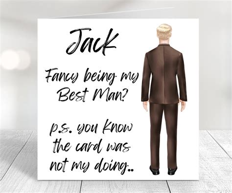 Will You Be My Best Man Card Best Man Proposal Card Best Man Proposal