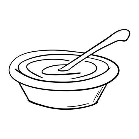 imagen monocromática plato hondo de cerámica con avena crema agria