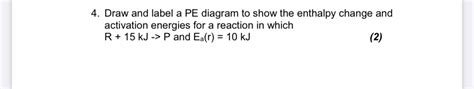 Solved Draw And Label A Pe Diagram To Show The Enthalpy Chegg Com