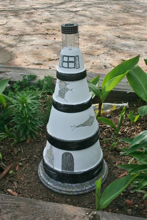 8 Simple Clay Pot Lighthouse Projects For Your Garden Guide Patterns