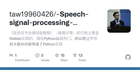Speech Signal Processing Experiment Tutorial Python Images At Master