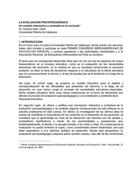 LA EVALUACION PSICOPEDAGÓGICA