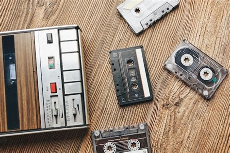 Premium Photo Cassette Tapes And Recorder Retro Music Style 80s Music