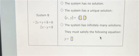 Solved The System Has No Solutionthe System Has A Unique