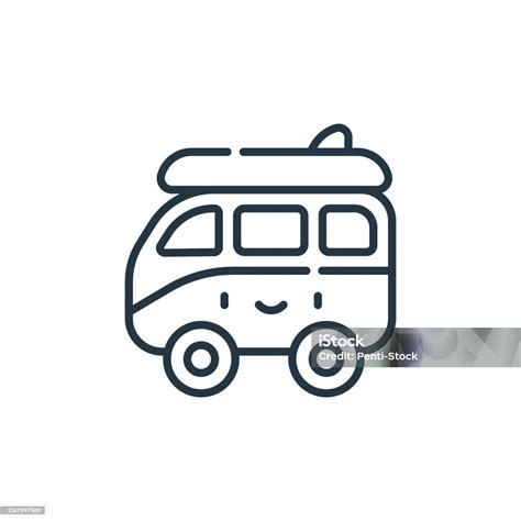 在白色背景上隔離的範向量圖示大綱細線麵包車圖示的網站設計和移動應用程式開發細線范輪廓圖示向量圖示向量圖形及更多交通圖片 Istock