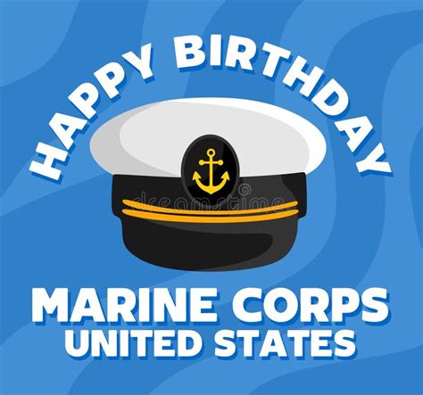 Happy Birthday United States Marine Corps Stock Illustration