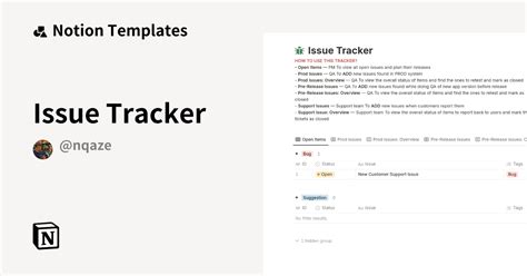 Issue Tracker Template Notion Marketplace