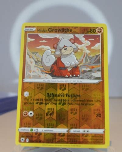 Hisuian Growlithe Reverse Holo 070189 Pokemon Astral Radiance Nm