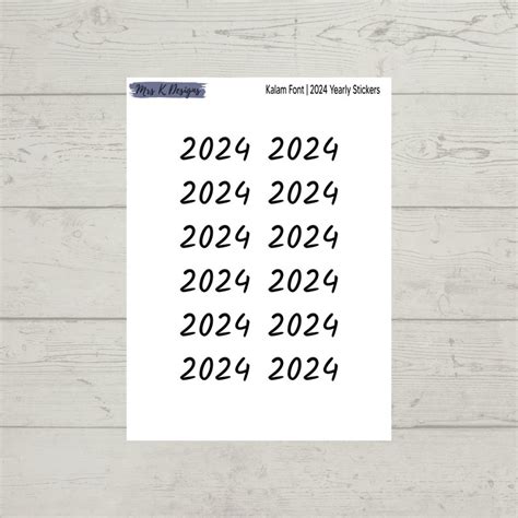 2024 Year Script Planner Stickers Xl 2024 Script Stickers Year Script Sticker Tbm Bbp