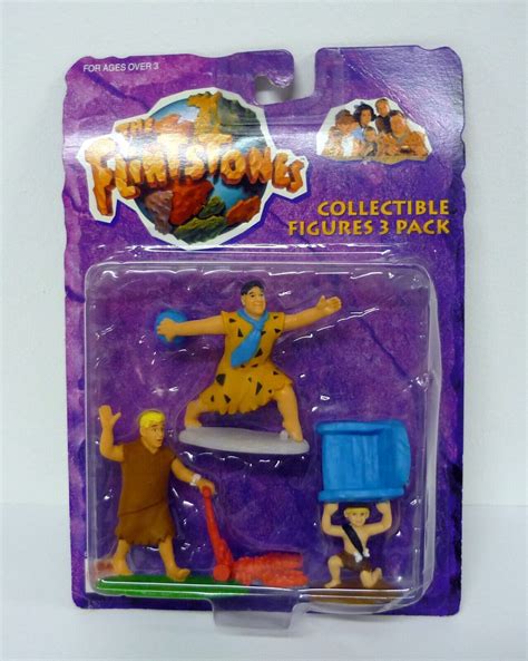Flintstones Collectible Figures 3 Pack Mattel Bamm Bamm Barney Fred