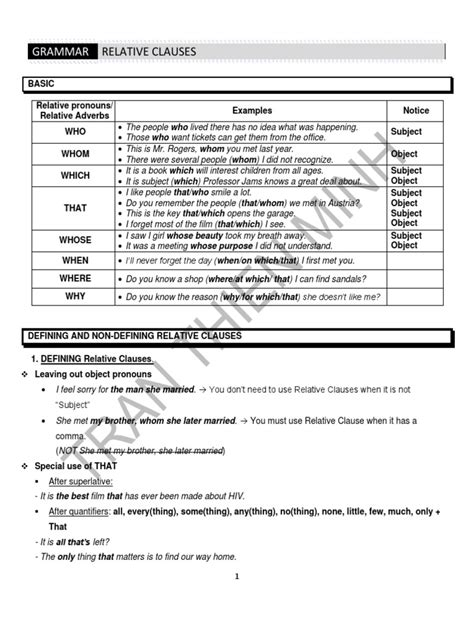 Relative Clauses A Comprehensive Guide To Using Relative Pronouns